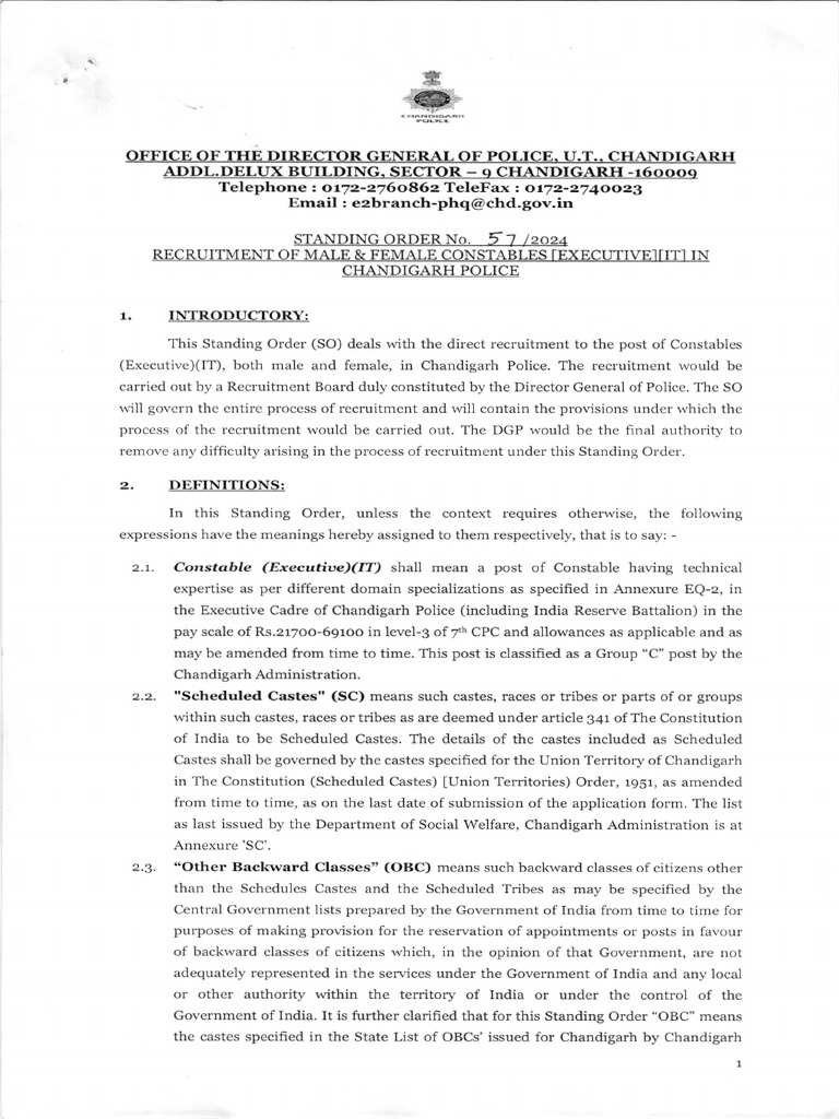 Standing Order IT 57 2024 | PDF