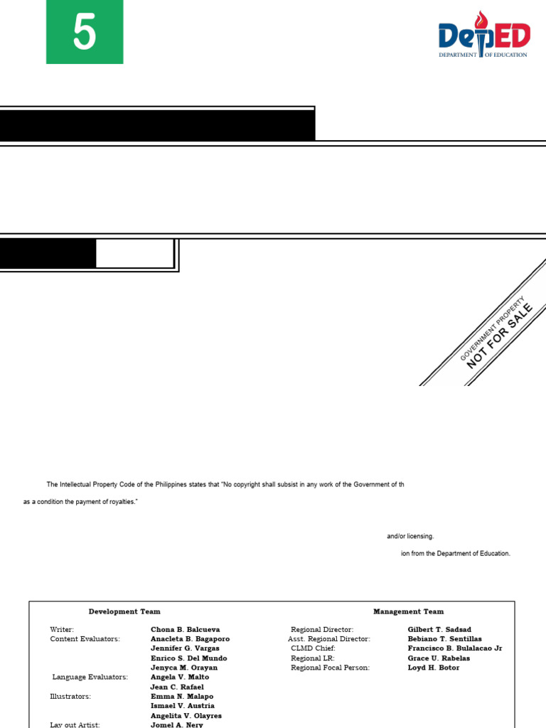 CO-2024-LS-Grade 5-NMP-Quarter1-Week1-Day1 | PDF
