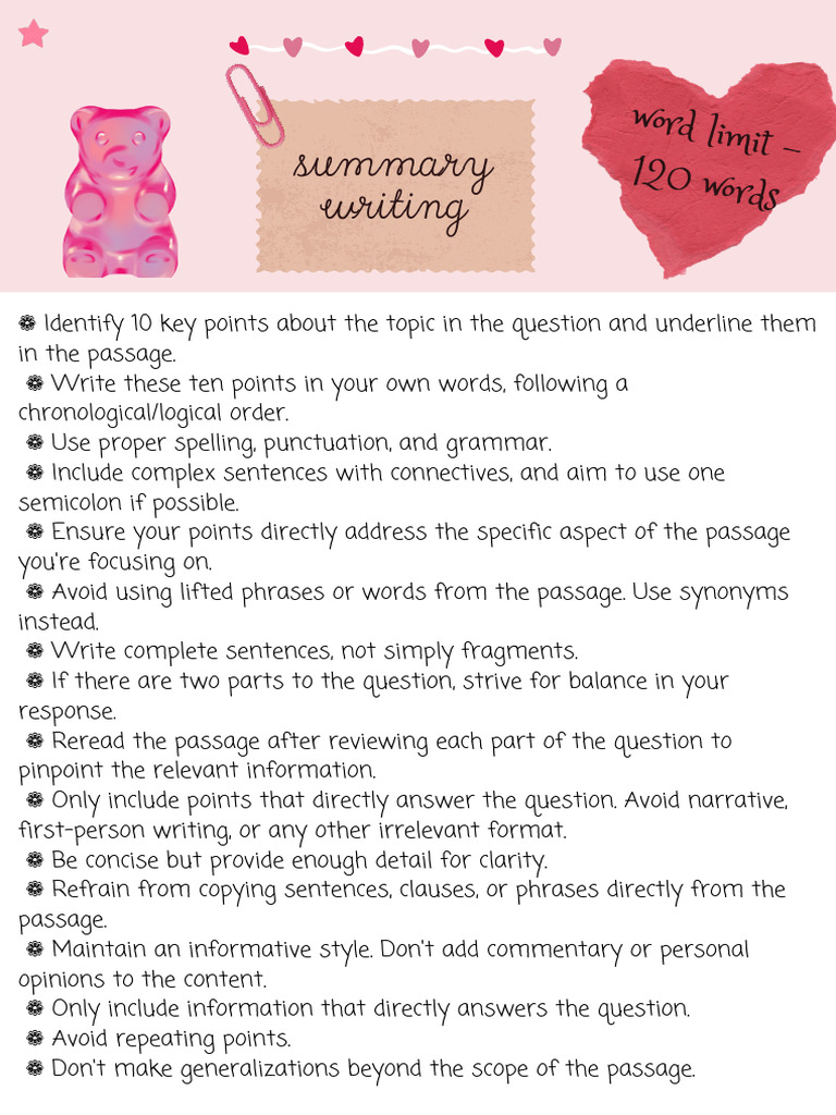 Summary Writing notes | PDF