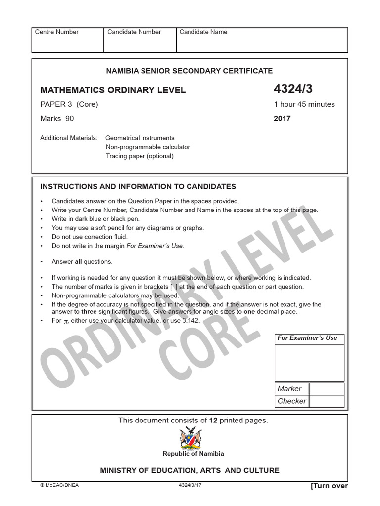 Ordinar Y Level Core | PDF
