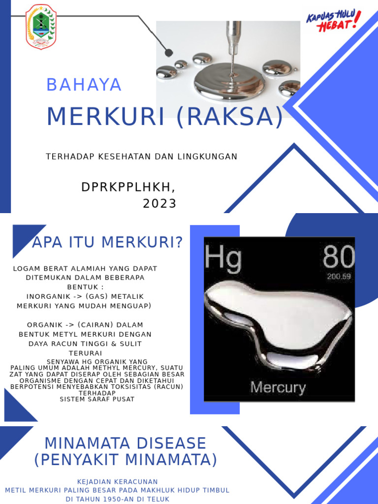 Bahaya Merkuri THD Kesehatan & Lingkungan DPRKPPLH KH 2023 | PDF