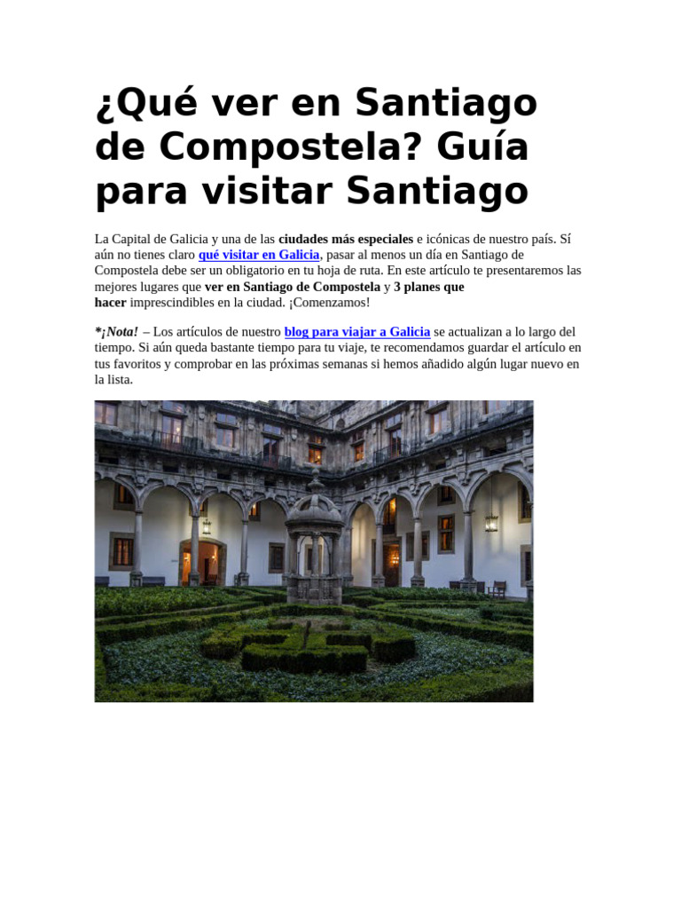 Qué ver en Santiago de Compostela | PDF