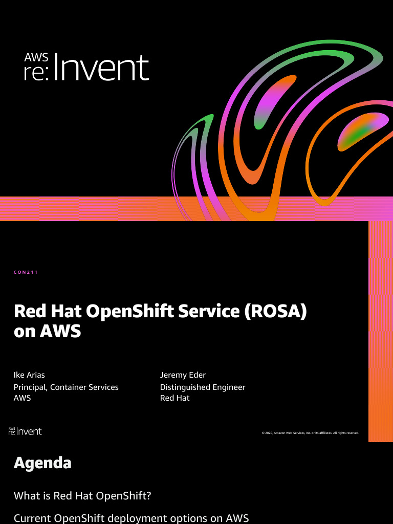 Amazon Red Hat OpenShift Running OpenShift On AWS CON211 | PDF