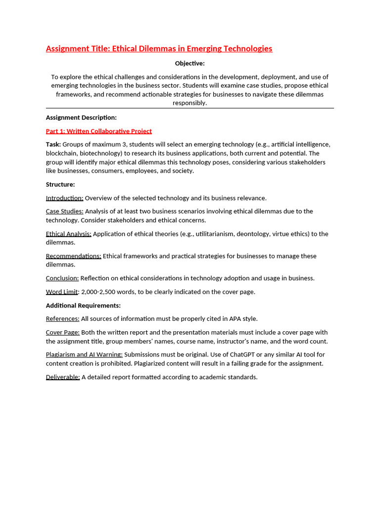 Collaborative Project (20%) | PDF | Artificial Intelligence ...
