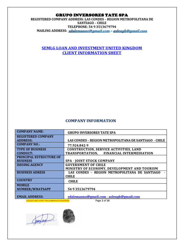 Cis Grupo Inversores Tate Spa | PDF