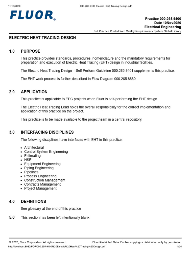 000.265.9400 Electric Heat Tracing Design | PDF