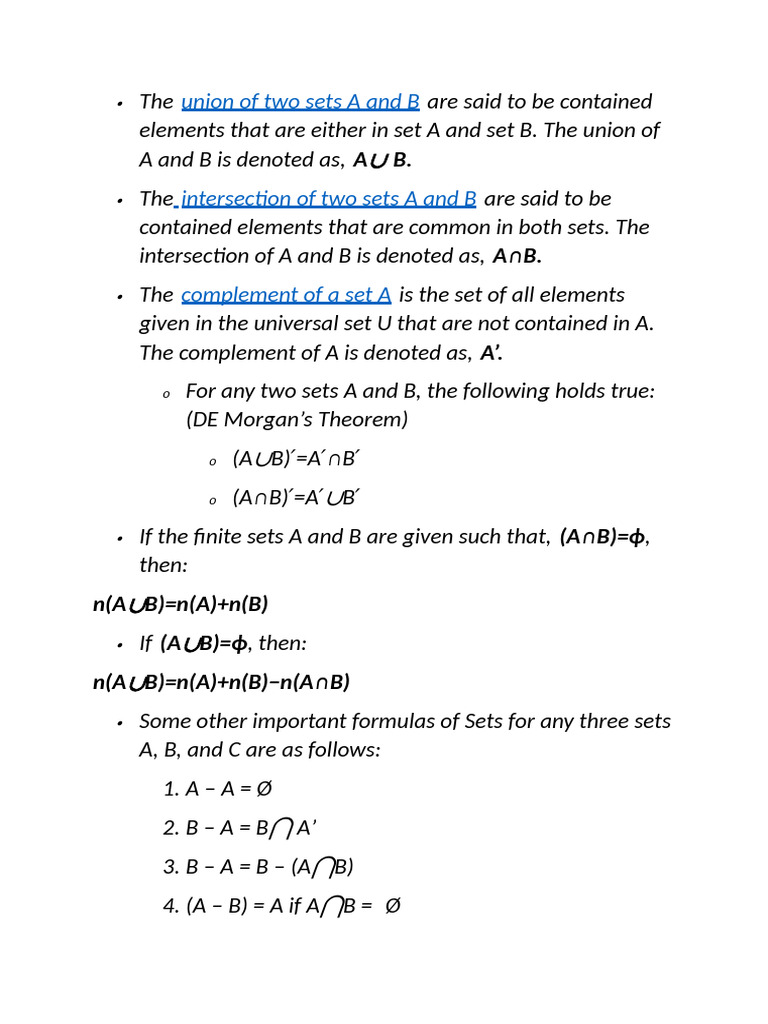Class 11 Formulas | PDF
