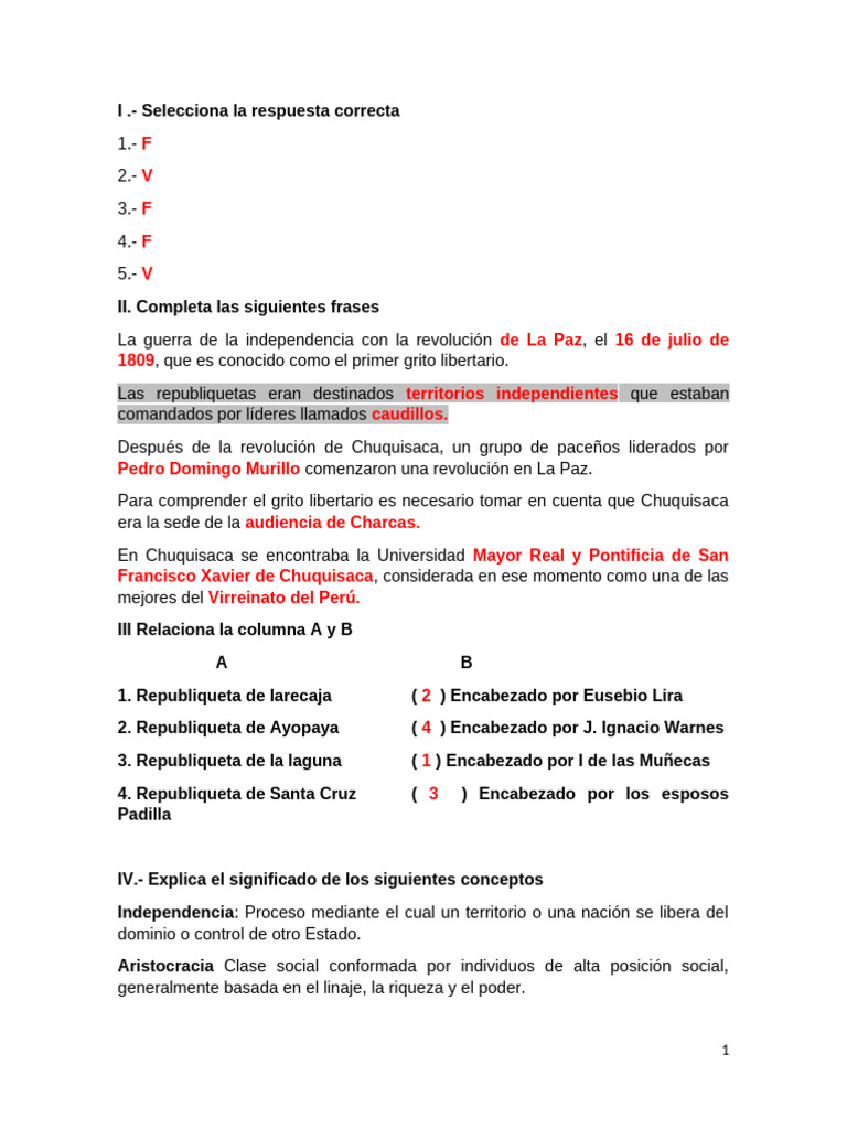 Independencia de Bolivia: Proceso y Claves | PDF | Bolivia | América ...