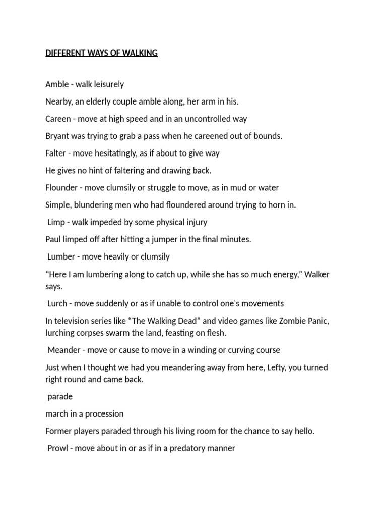 Different Ways of Walking | PDF