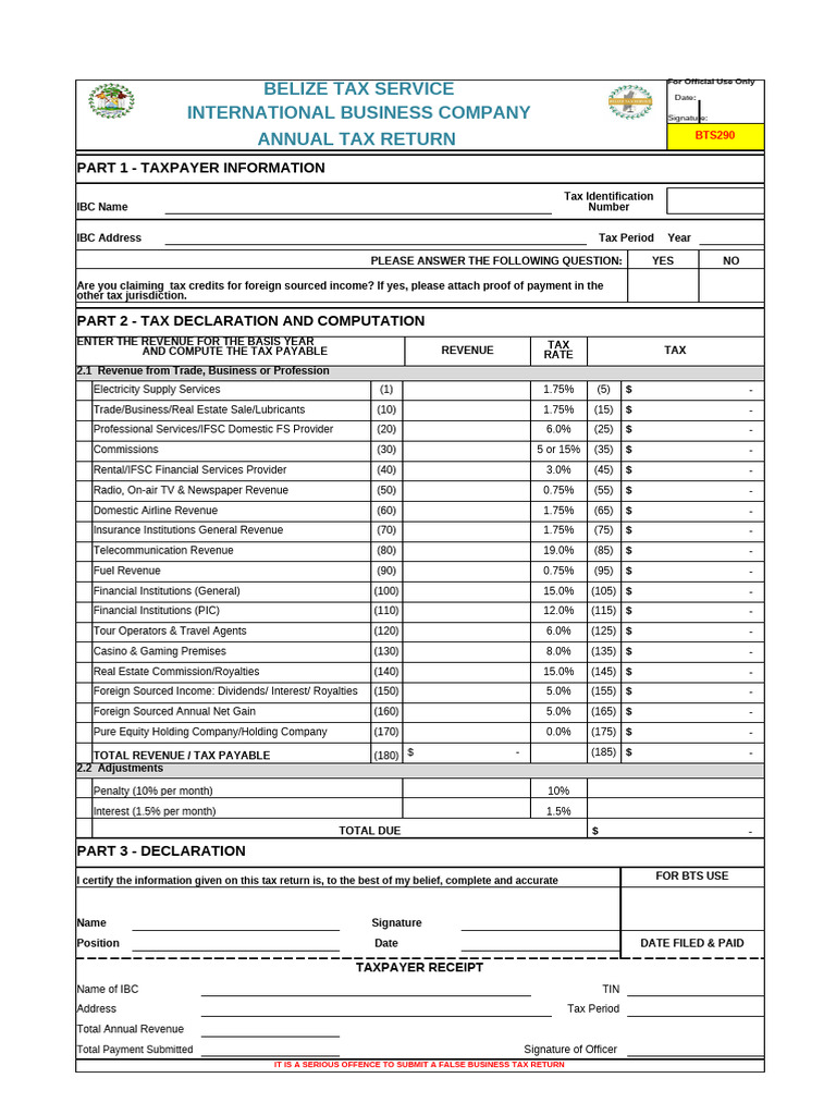 IBC BTAX Return Final Version 2 | PDF