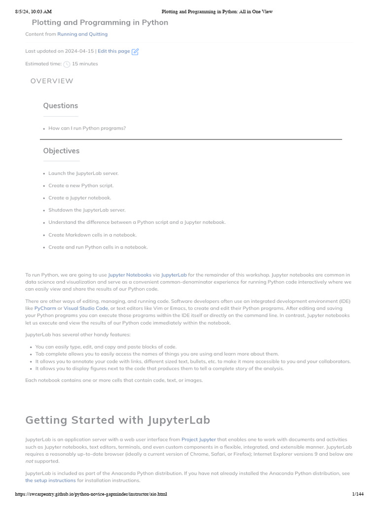 Python Novice Gapminder-Full | PDF