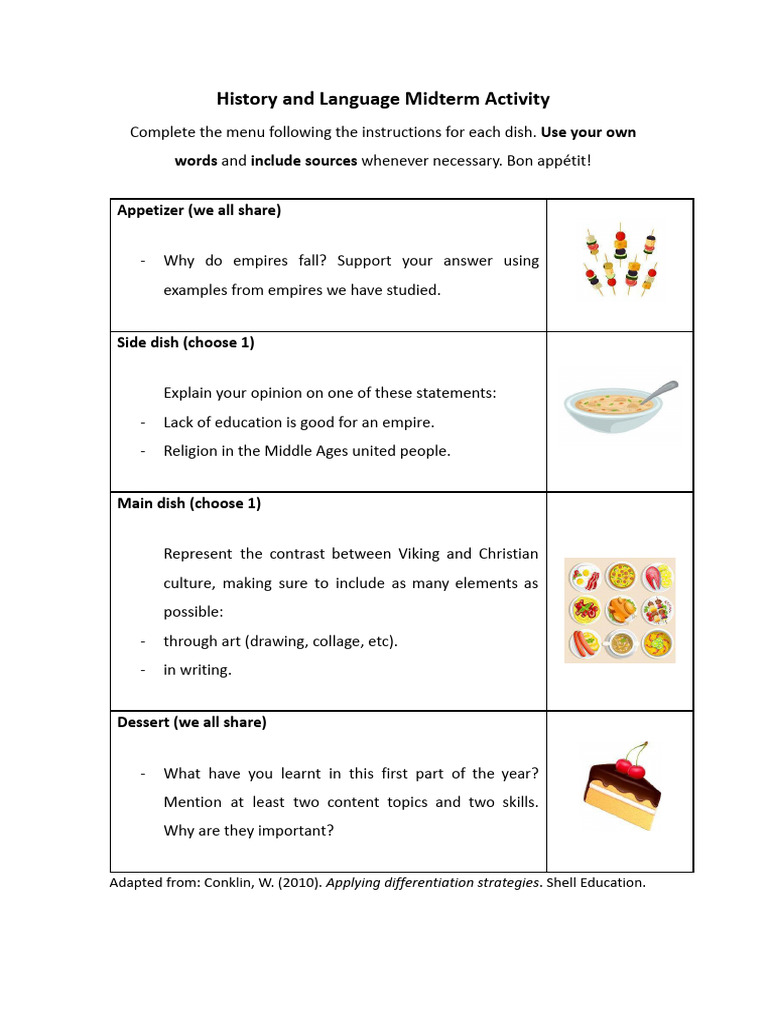 History and Language Activity | PDF