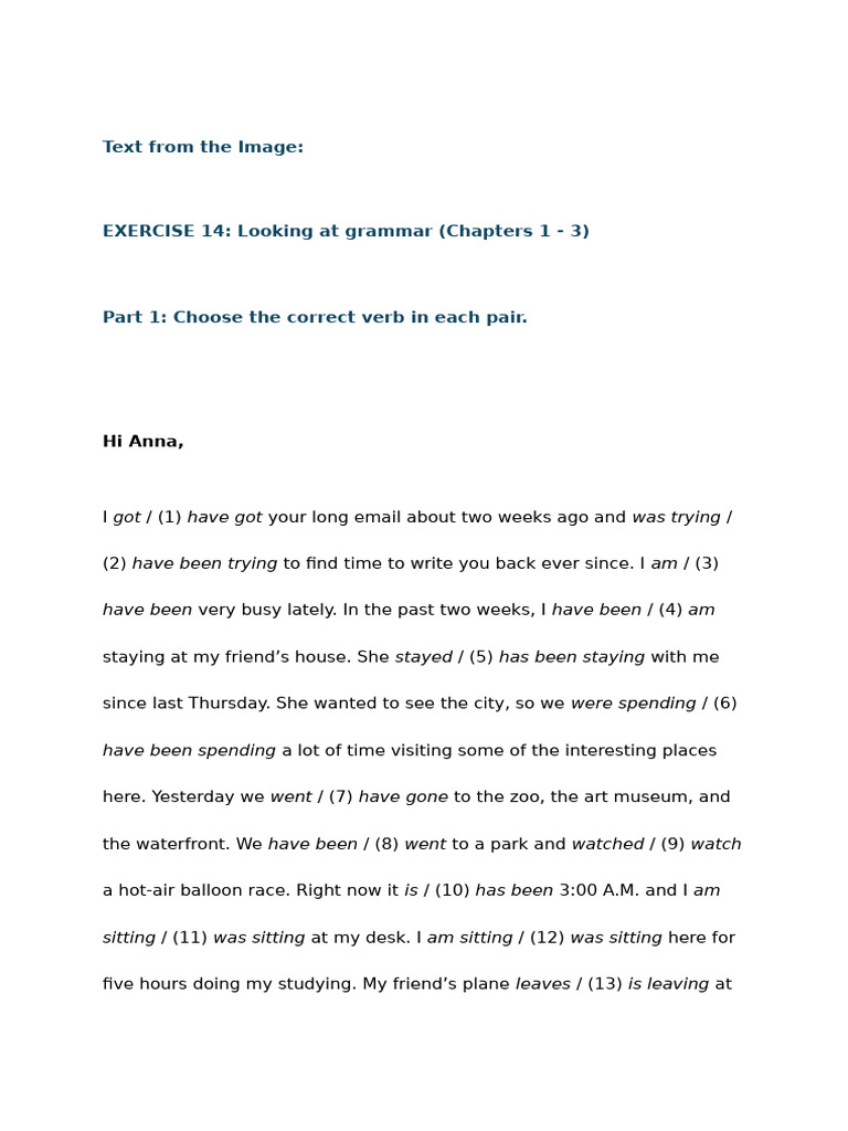 CHAPTER 4 Review of Verb Tenses | PDF