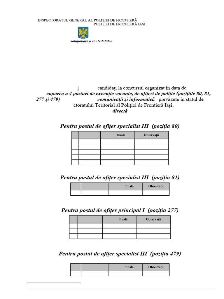 Tabel Rezultate Finale Dupa Scris 27.07.2024 Site | PDF