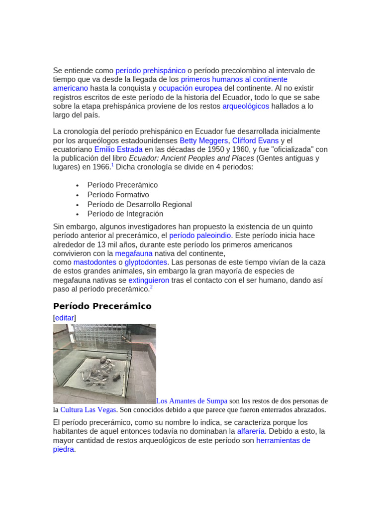Historia del Período Precerámico en Ecuador | PDF | Era precolombina