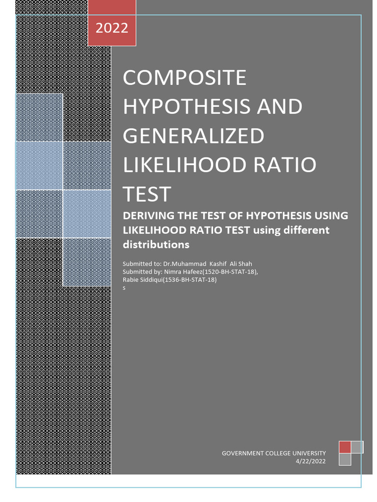 Inference Project4 (Hypothesis & GLRT) (1536,1520) | PDF