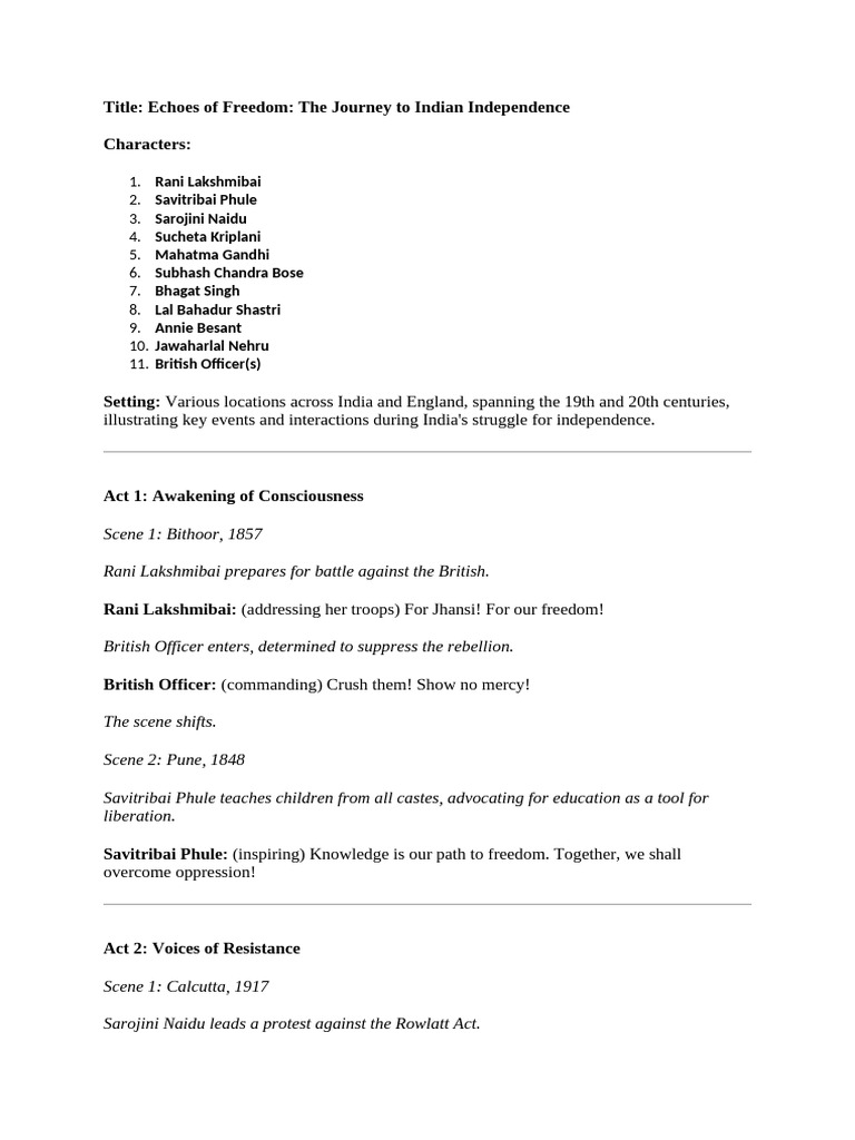 Illustrating Key Events and Interactions During India's Struggle For ...