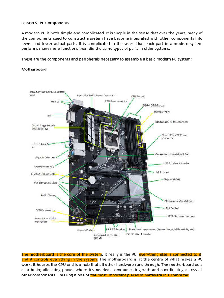 Lesson 5 (PC Components) | PDF