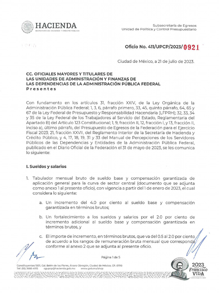 Oficio 0921 OP 3T23 | PDF