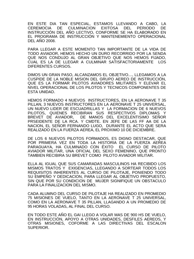 Discurso Ceremonia de Clausura | PDF