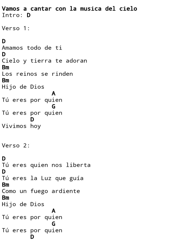 Vamos A Cantar Con La Musica Del Cielo | PDF