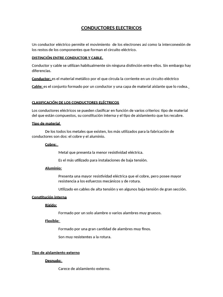 Conductores Electricos | PDF | Aislador (Electricidad) | Conductor electrico