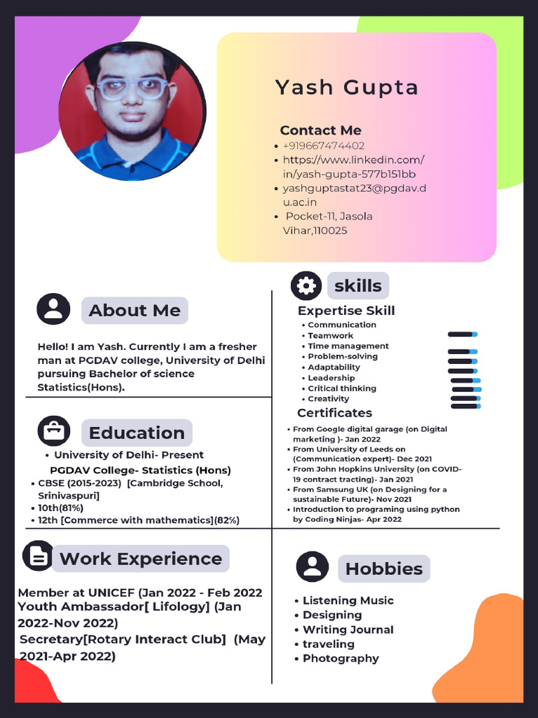 RESUME (Yash Gupta) | PDF