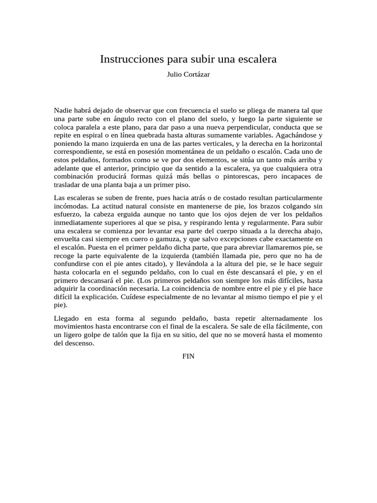 Instrucciones para Subir Una Escalera | PDF
