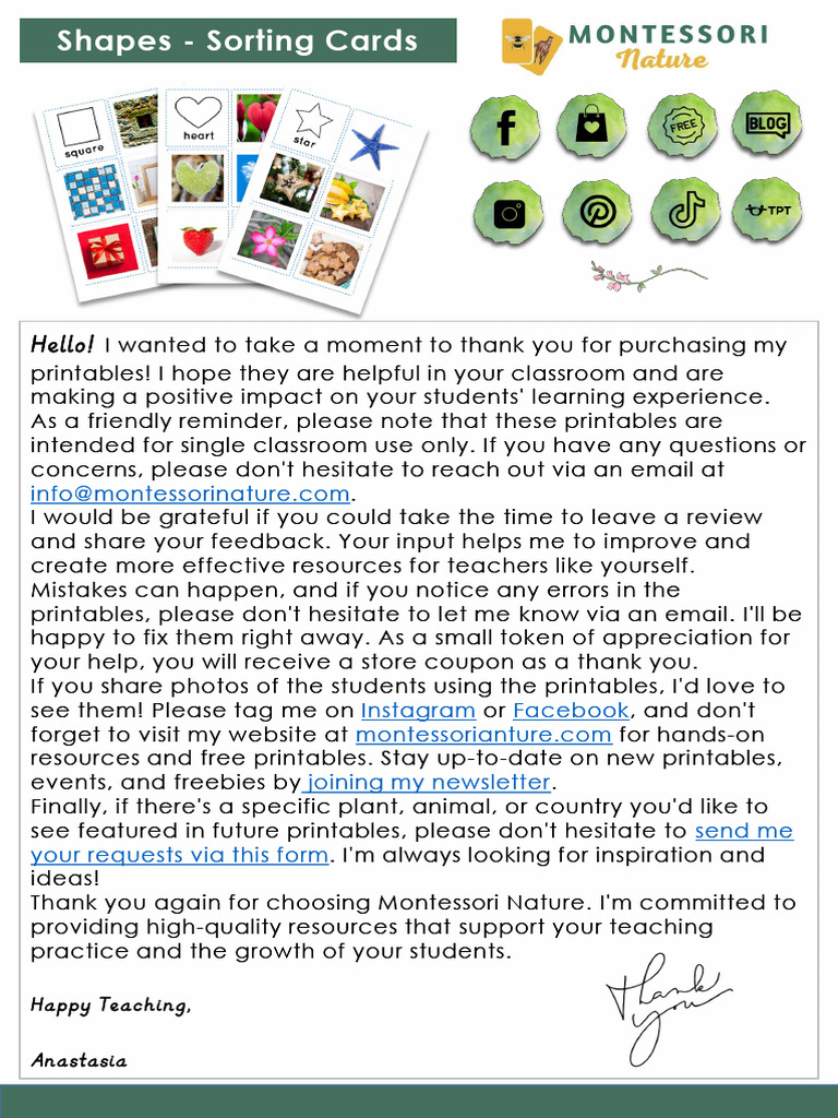 Shapes Sorting Cards | PDF