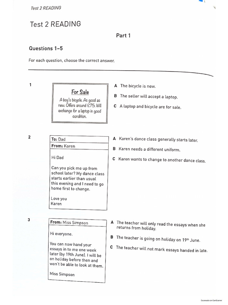 Test 2 PET Collins | PDF