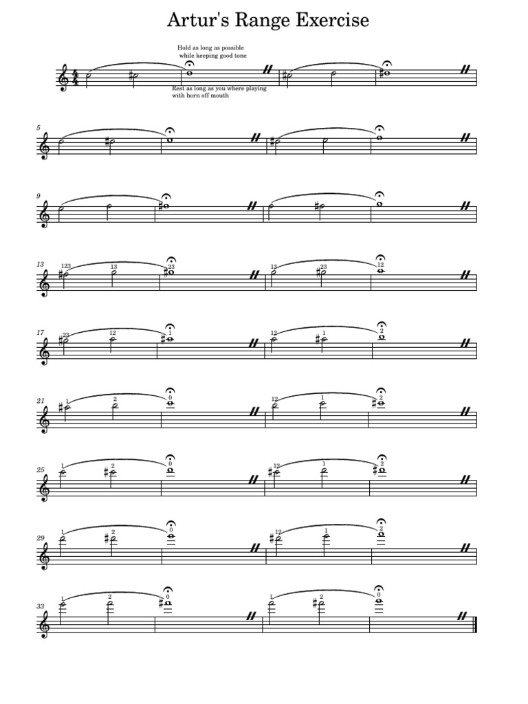 Artur's Range Exercise | PDF | Musical Instruments | Aerophones