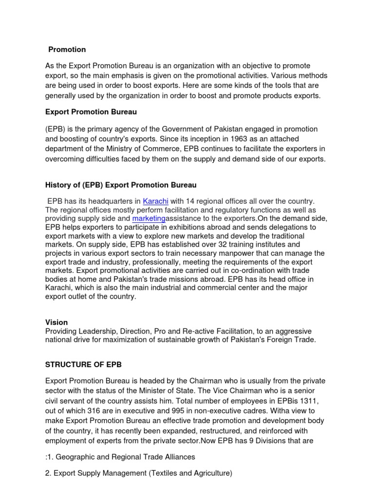 EPB | Download Free PDF | Exports | Pakistan