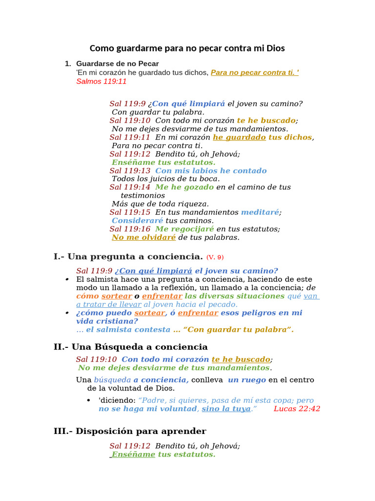 6-Como Guardarme para No Pecar Contra Mi Dios | PDF