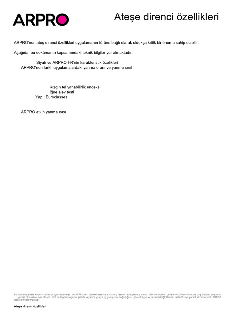 Arpro Atee Direnci Ozellikleri tr2 | PDF