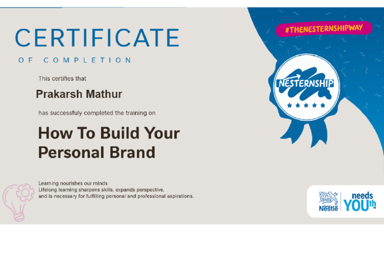Nestle Branding Certificate | PDF
