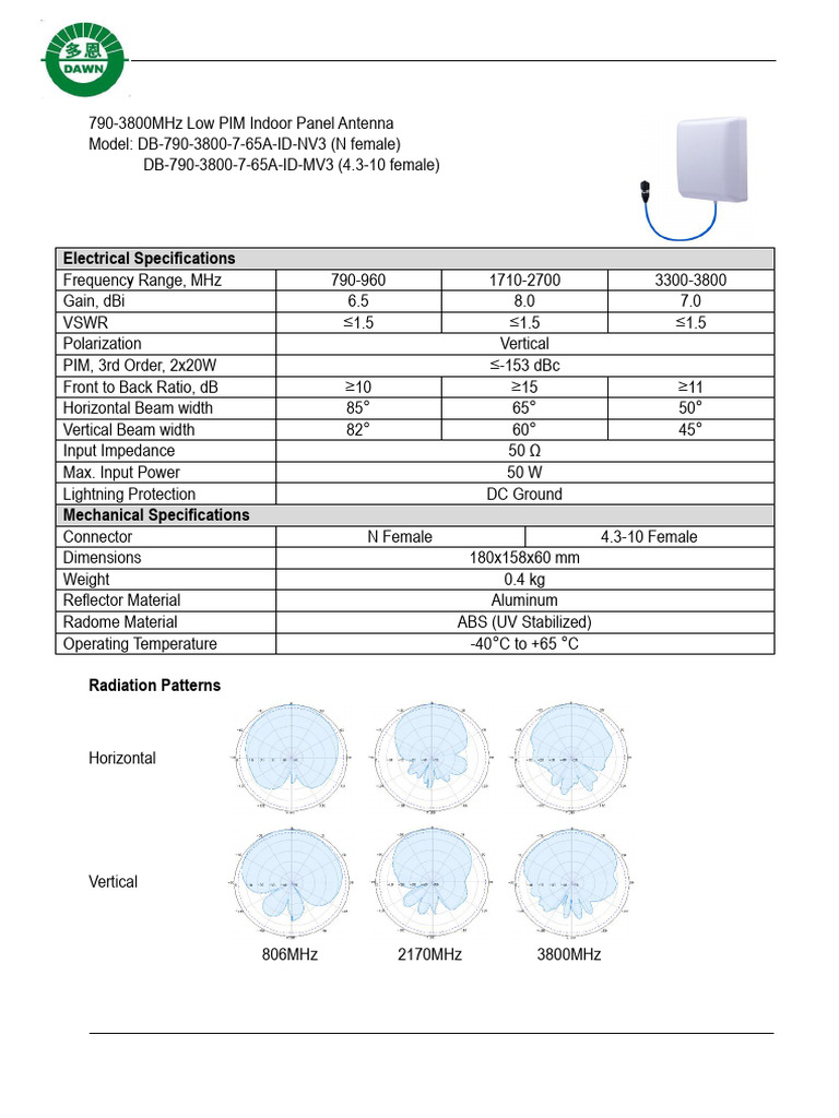 DS Dawn Comm - DB-790-3800-7-65A-ID-MV3 | PDF
