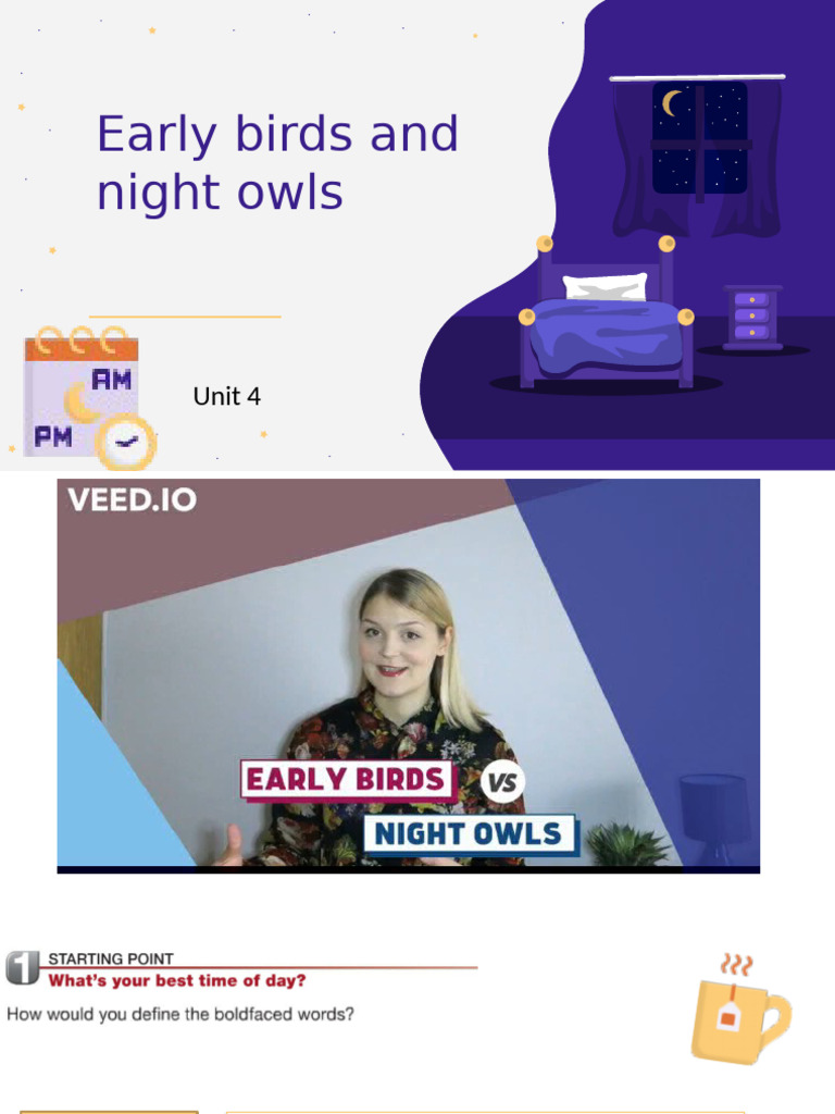 Unit 4. Early Birds and Night Owls | PDF