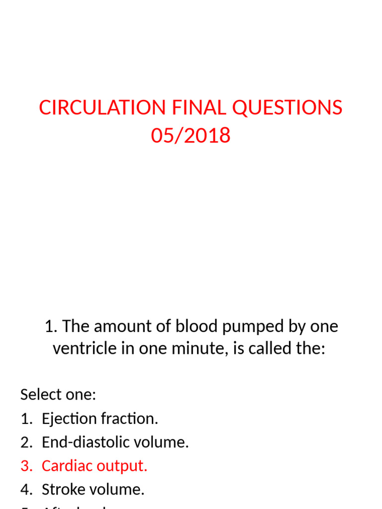 Circulation Final Questions | PDF