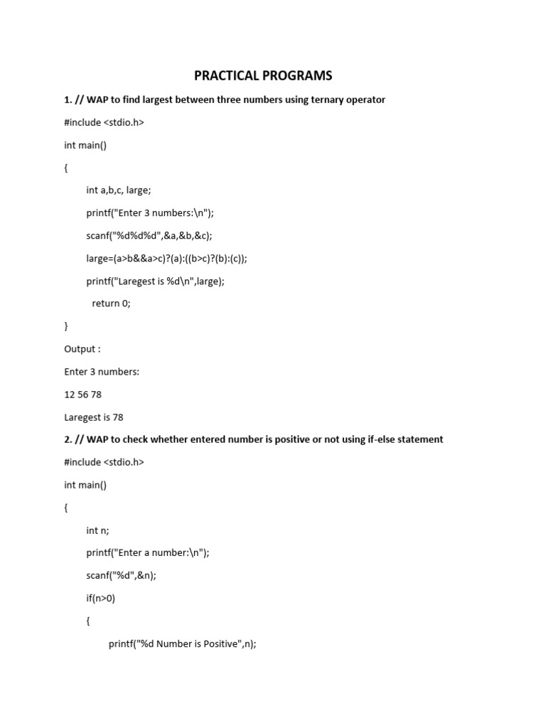 Practical Program | PDF