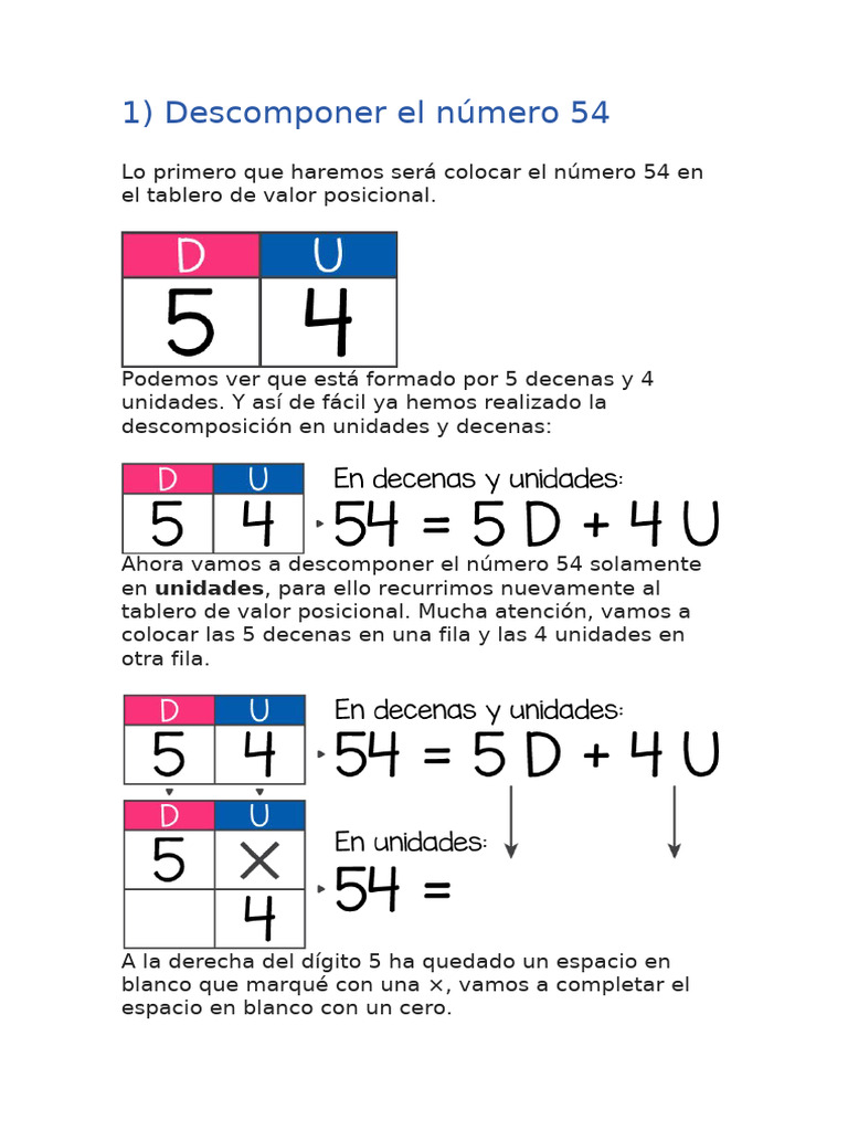 DESCOMPOSICION NUMEROS | PDF