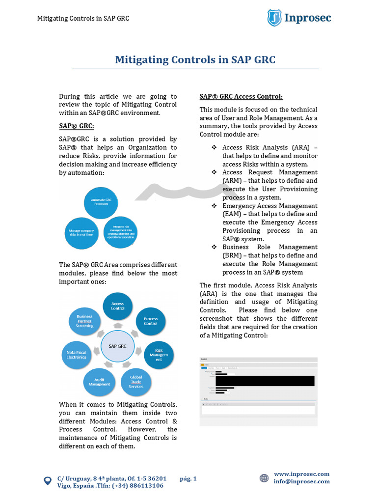Mitigating Controls in SAP GRC | PDF | Risk | Business