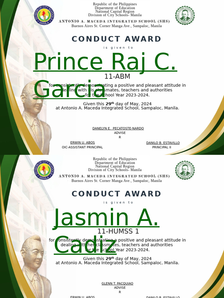 Recognition Conduct Award | PDF