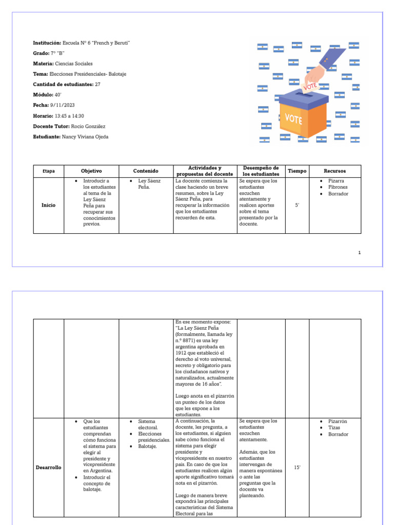 OJEDA NANCY - Planificación - CS - 7 Grado - B | PDF | Sistema de dos ...