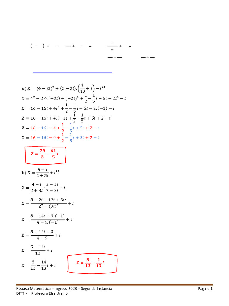 TP REPASO 2da Instancia 2023 MATEMATICA (Resuelto) Prof Ursino | PDF