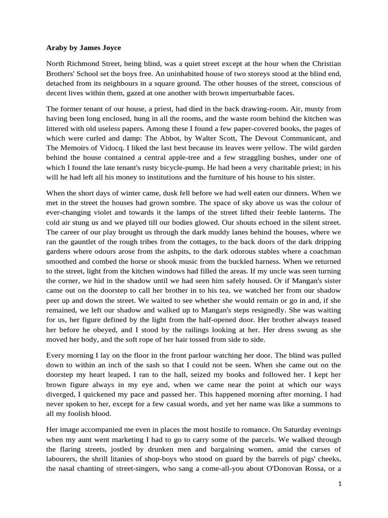 Araby by James Joyce | PDF