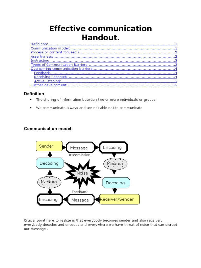 Effective Communication Handout | PDF | Communication | Epistemology
