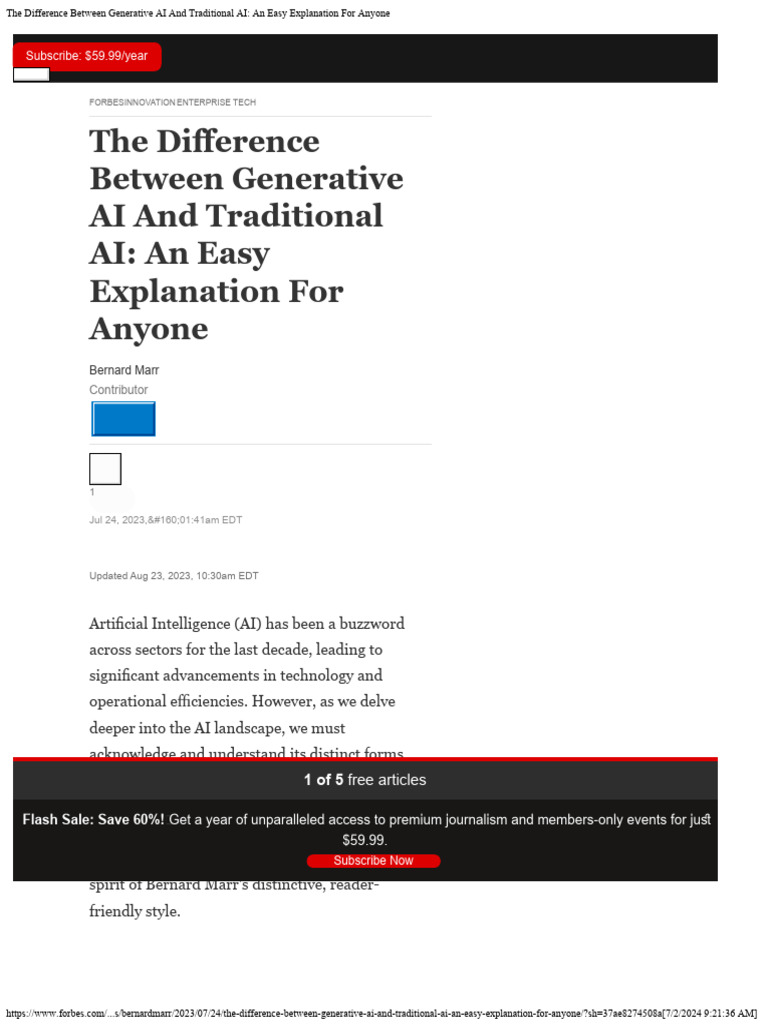 The Difference Between Generative AI And Traditional AI An Easy ...