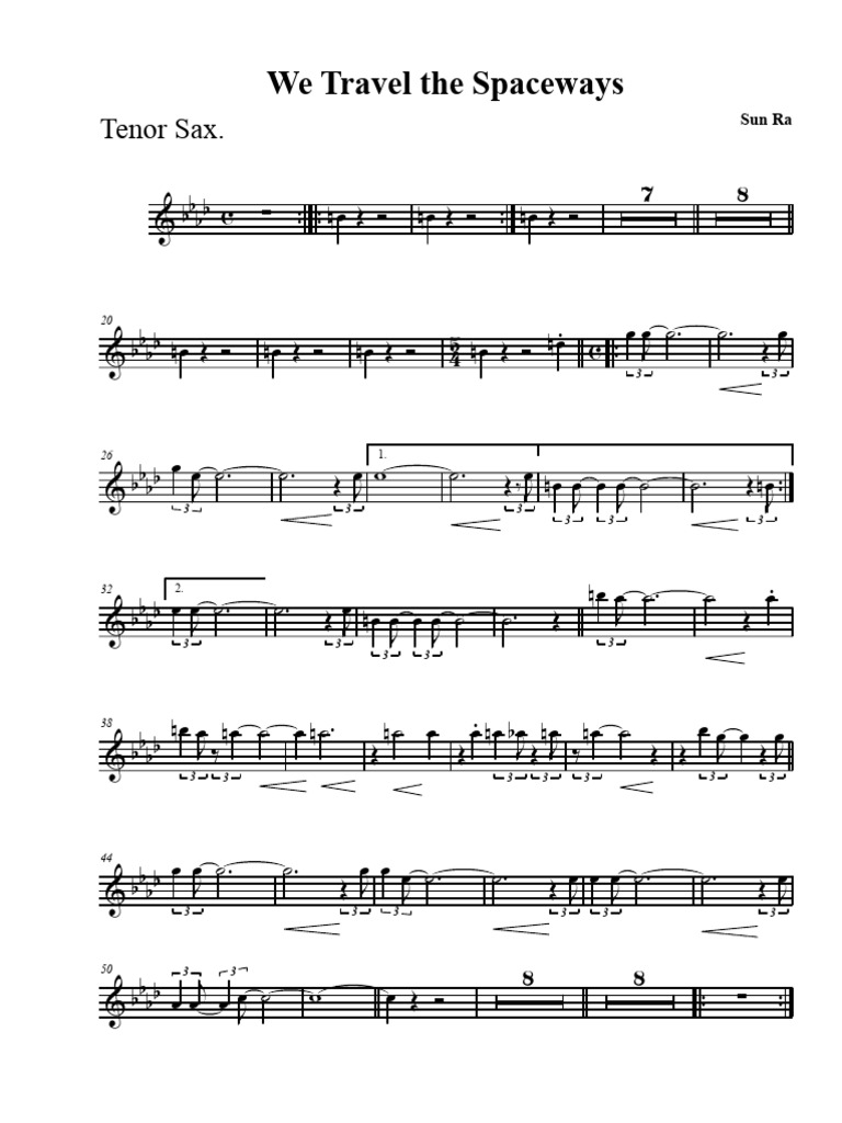 We Travel The Spaceways - 002 Tenor Sax | PDF