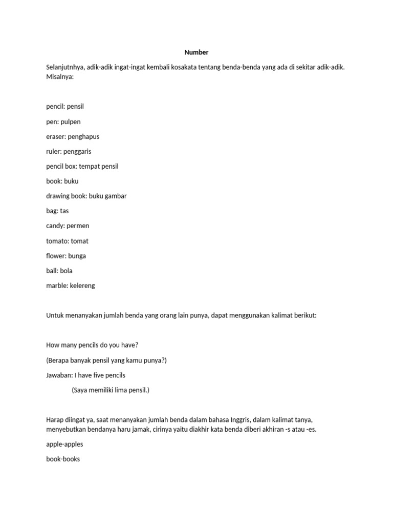 Kelas 4 - Latihan Soal Number | PDF