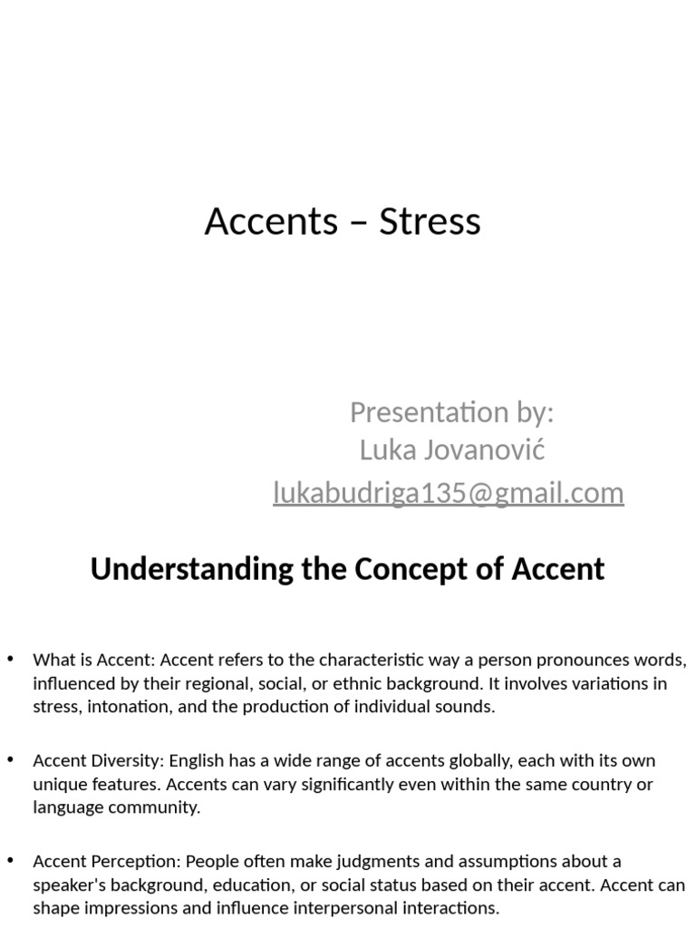 Accents - Stress | PDF